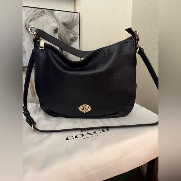 Coach | Bags | Coach Navy Blue Leather Shoulder Bag | Poshmark